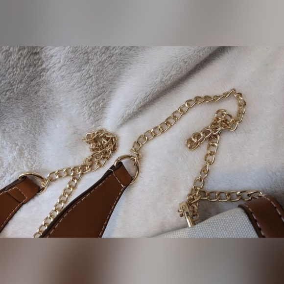 Loulu | Bags | Loulu White And Brown Purse | Poshmark